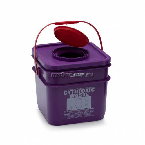 Cytotoxic Waste Container 10l Square By Idc Medical